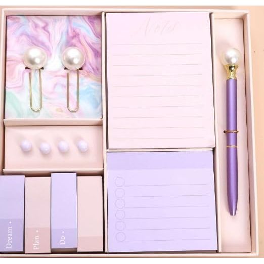 Lovely Kids Stationery Set – Fancy Sticky Notes & Pen — GoKrafty