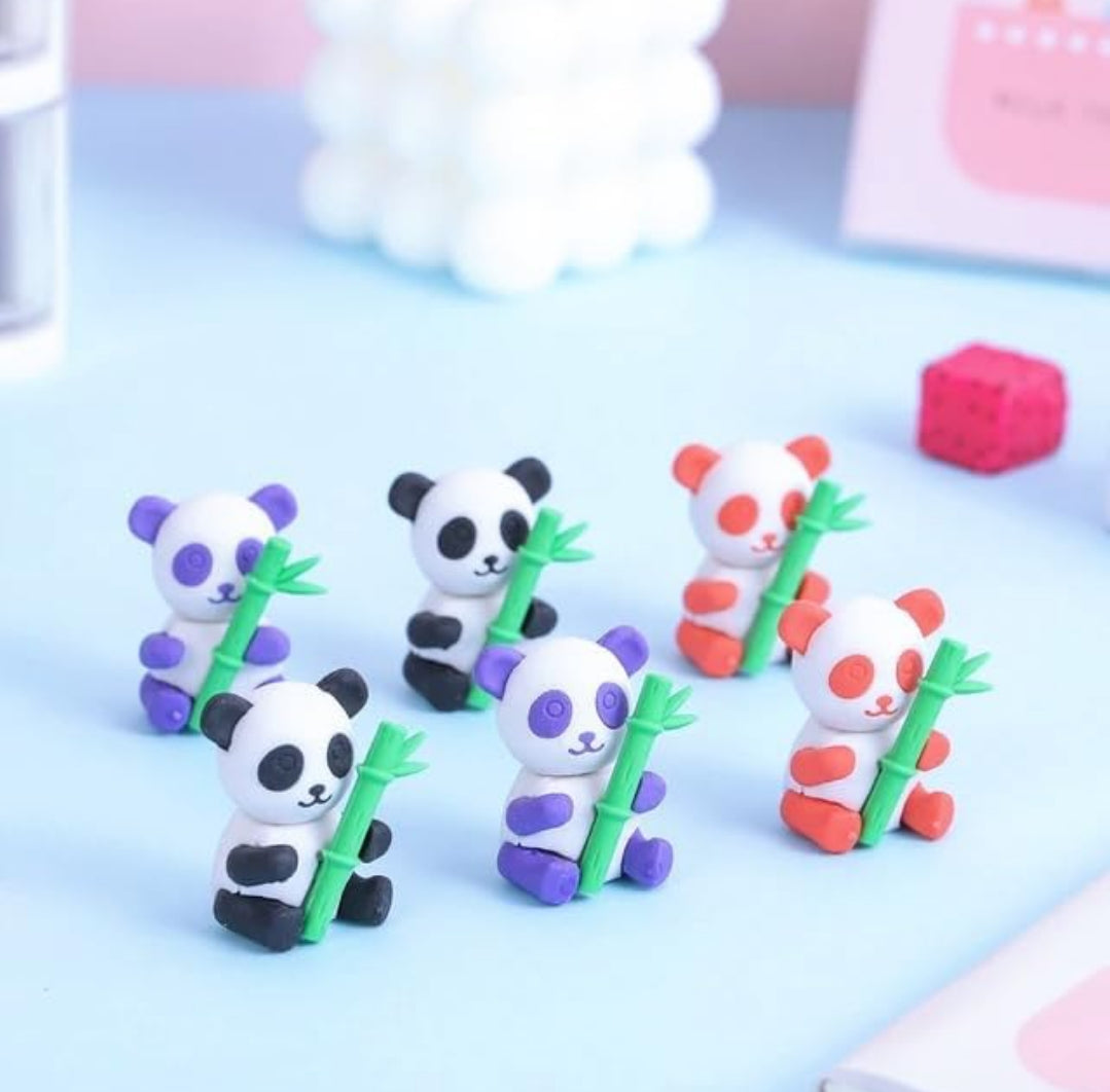 Panda Eraser Pencil Topper - Pack of 4 🐼 — GoKrafty